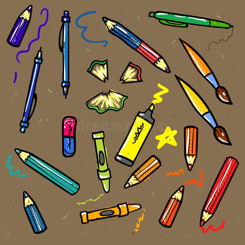 Seamless Sketch of Education Doddle Elements on Stock Vector ...