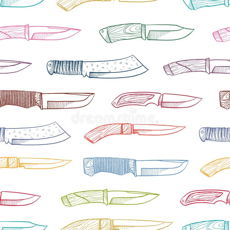 Knives - Hunting, Switchblade, Carving Stock Vector - Illustration of ...