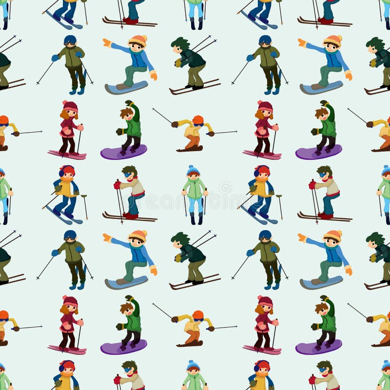 Seamless ski pattern stock vector. Illustration of beauty - 28670567