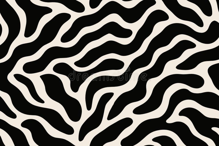 Seamless Skunk Fur Pattern with Flowing White Stripes on Black ...