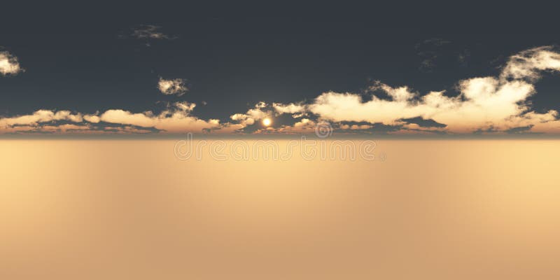 Seamless 360 Sky Panorama Sunset Stock Illustration - Illustration of ...