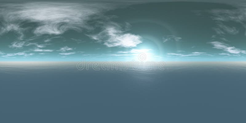 Seamless 360 Sky and Sea Panorama Daytime Stock Illustration ...