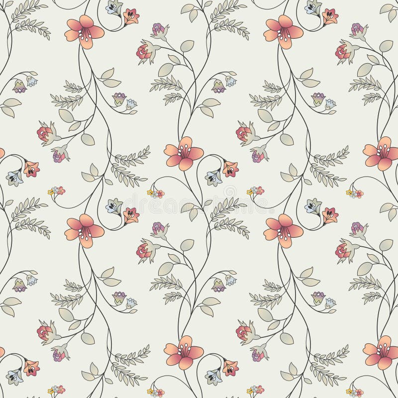 Seamless Small Cute Textile Flower Pattern Design Stock Vector ...