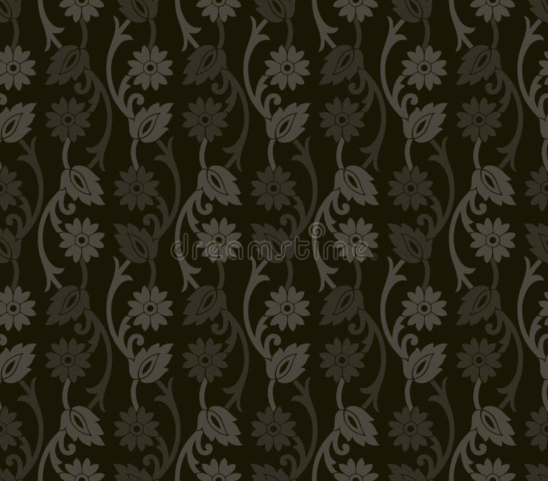 Seamless Dark Floral Wallpaper Pattern Design Stock Vector ...