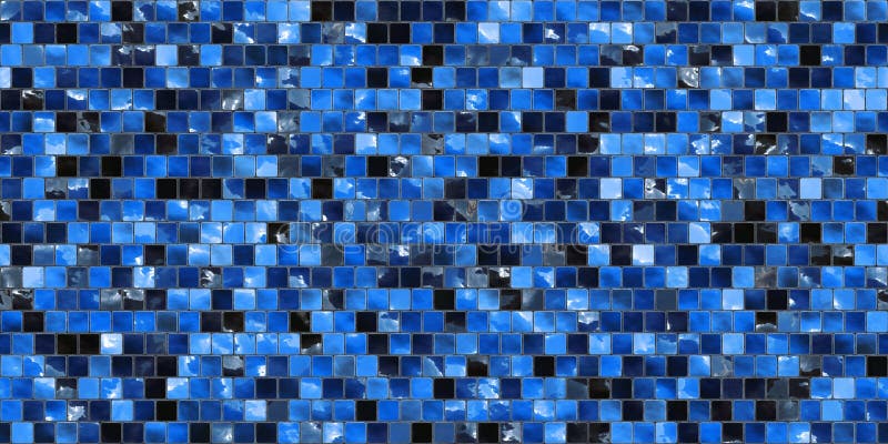 Seamless Small Shiny Deep Pacific Blue Ceramic Tile Wall Mosaic ...