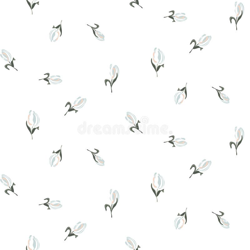 Seamless Small Tulips Spring Flowers Illustration. Floral Background ...