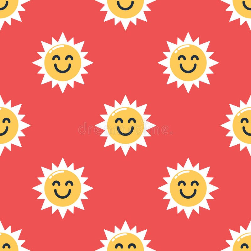 Seamless Smiling Moon Texture with Planets and Stars Stock Illustration ...