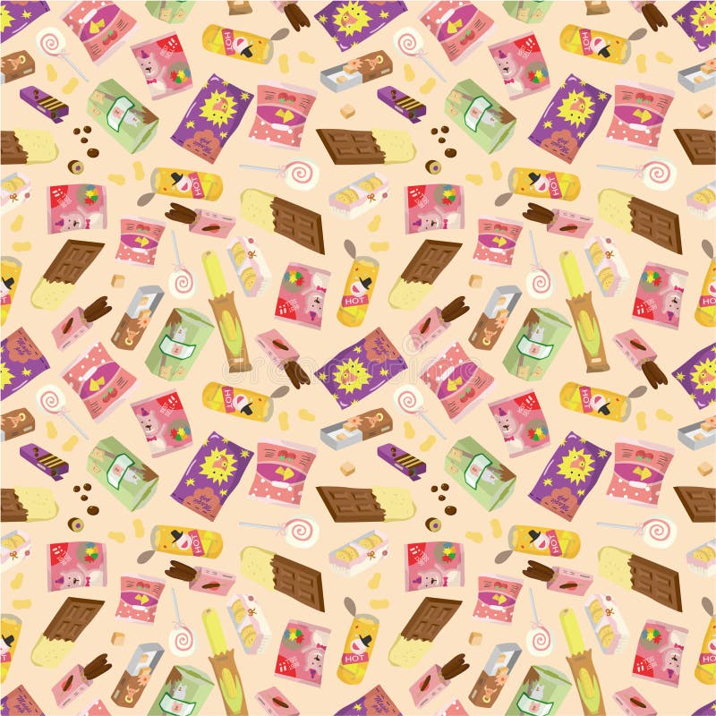 Seamless fast food pattern stock vector. Illustration of donut - 19054327