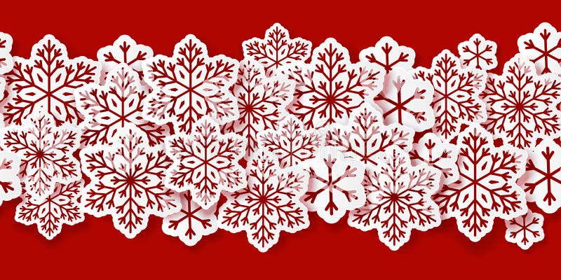Red snowflake border stock vector. Illustration of christmas - 35662722