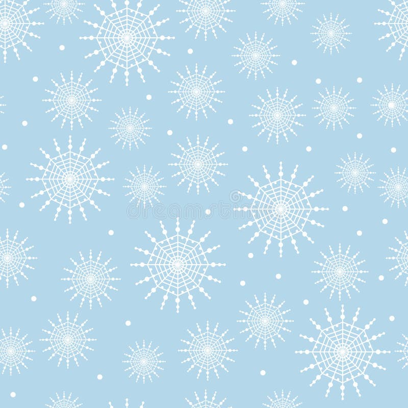 Seamless Snowflake Pattern stock illustration. Illustration of white ...