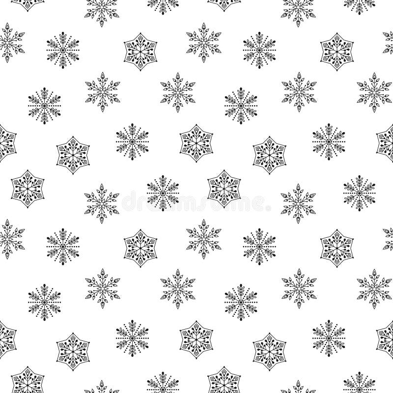 Seamless Snowflakes Pattern Stock Vector - Illustration of backdrop ...
