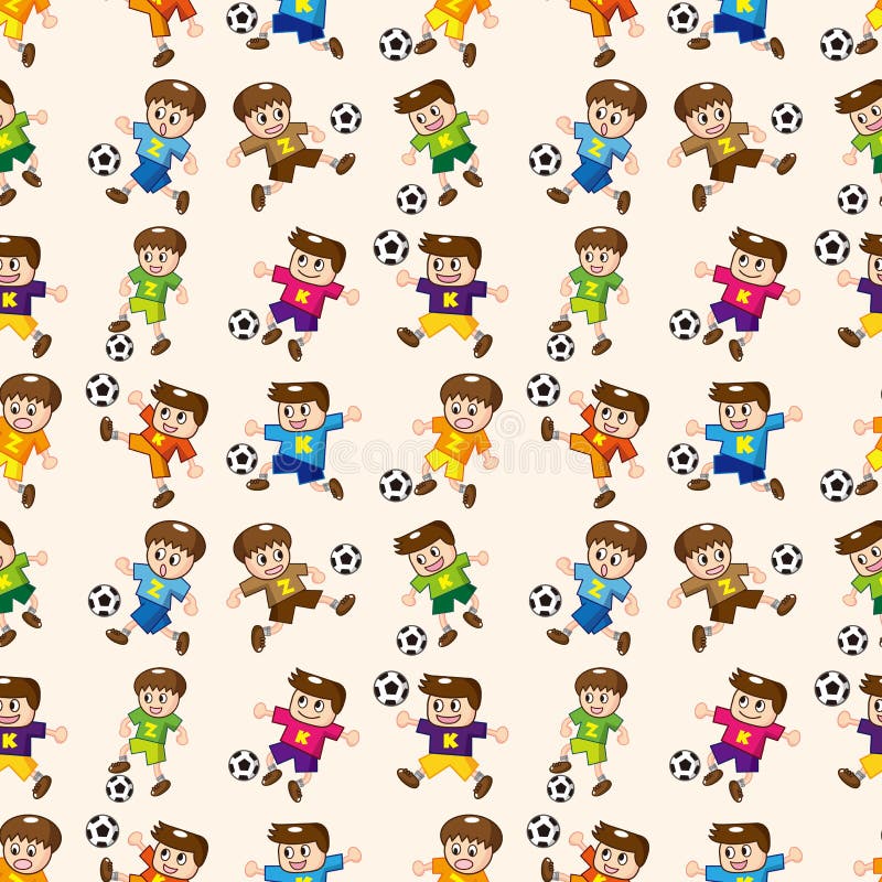 Seamless Soccer Player Pattern Stock Vector - Illustration of kick ...
