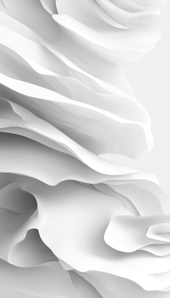 Seamless Soft White 3D Low Profile Waves Background, Minimalist Elegant ...