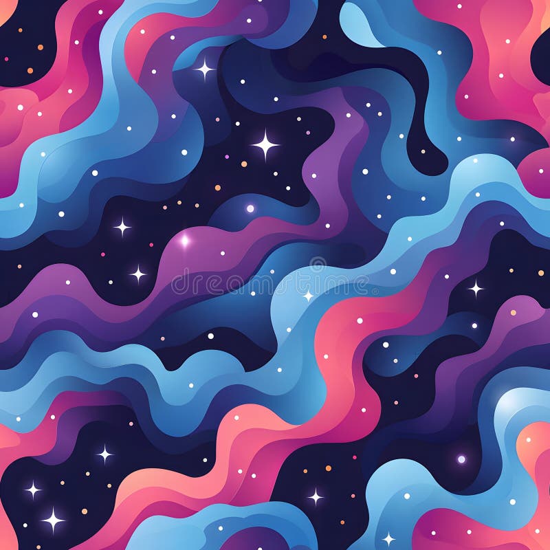 Seamless Space Universe Cosmic Pattern with Planets and Stars Stock ...