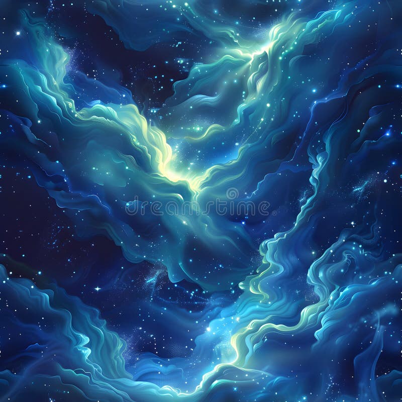 Seamless Space Universe Cosmic Pattern with Planets and Stars Stock ...