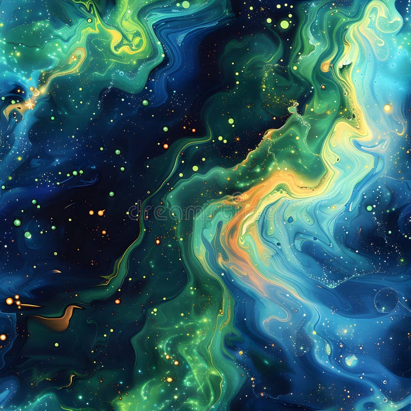 Seamless Space Universe Cosmic Pattern with Planets and Stars Stock ...