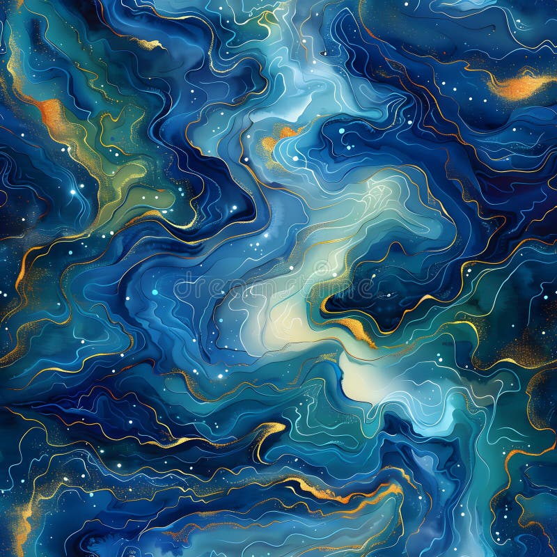 Seamless Space Universe Cosmic Pattern with Planets and Stars Stock ...