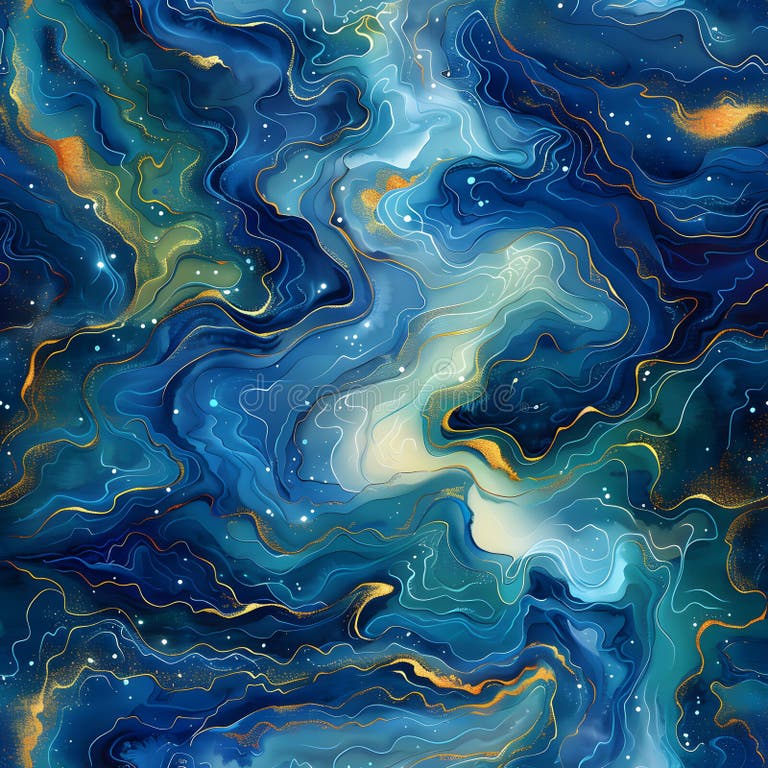 Seamless Space Universe Cosmic Pattern with Nebula Stock Photo - Image ...