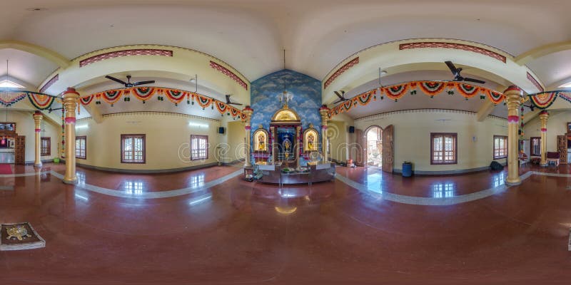 Seamless Spherical Hdr 360 Panorama Inside Hindu Temple in Indian Town ...