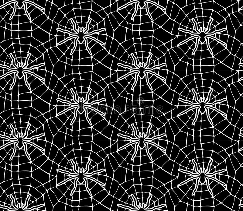 Seamless Spider Web Pattern Stock Vector - Illustration of tile, black ...