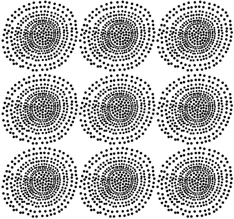 Seamless Spiral Dot Repeat Pattern with Textures Stock Vector ...
