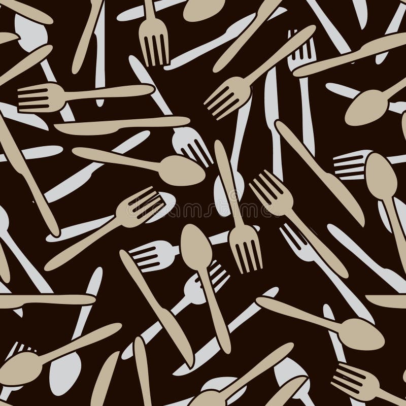Seamless Spoon and Cutlery Patterns for Backgrounds Stock Vector ...