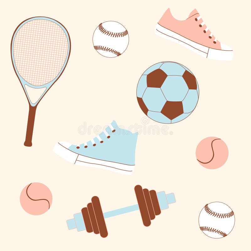 Seamless sporting goods stock vector. Illustration of ball - 11363158