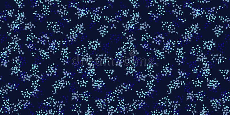 Seamless Spotted Pattern. Colorful Blue Background. Vector Hand Drawn ...