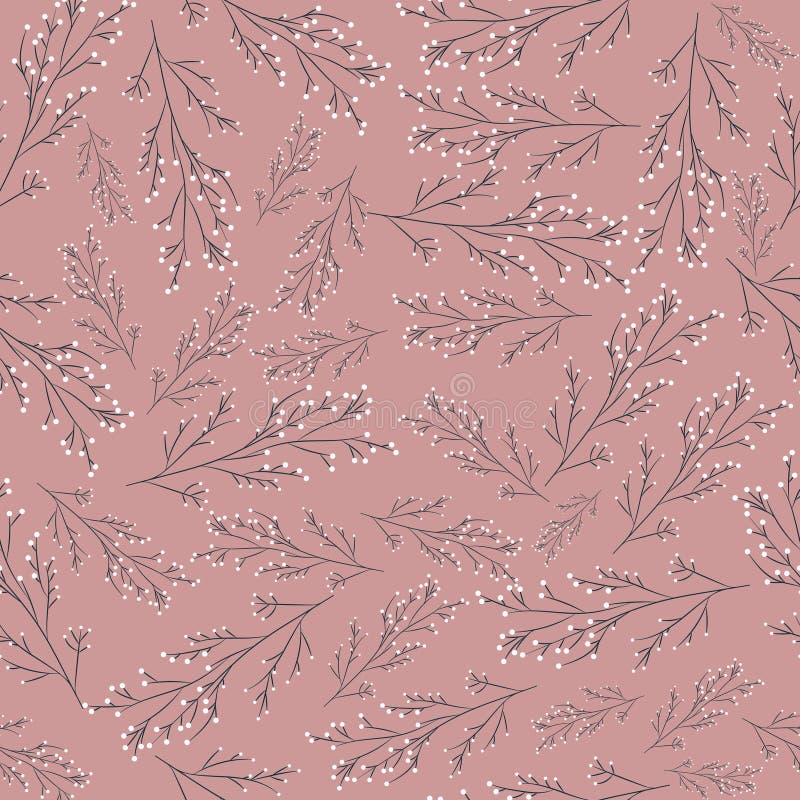 Seamless Sprig Pattern Vector Stock Illustration - Illustration of ...