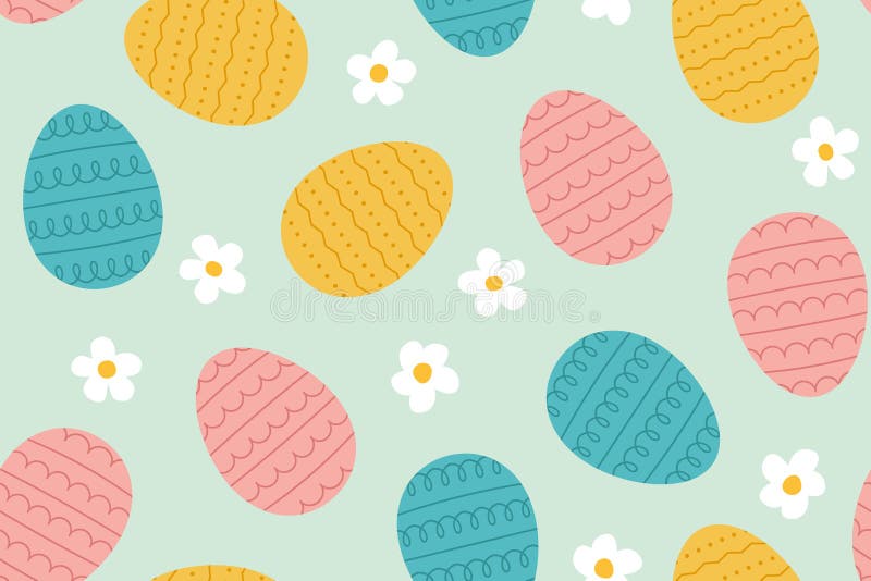 Seamless Spring, Easter Pattern with Geese, Strawberries and Flowers ...