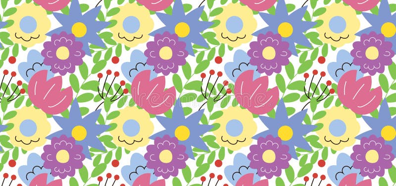 Seamless Spring Floral Pattern Background Stock Illustration ...