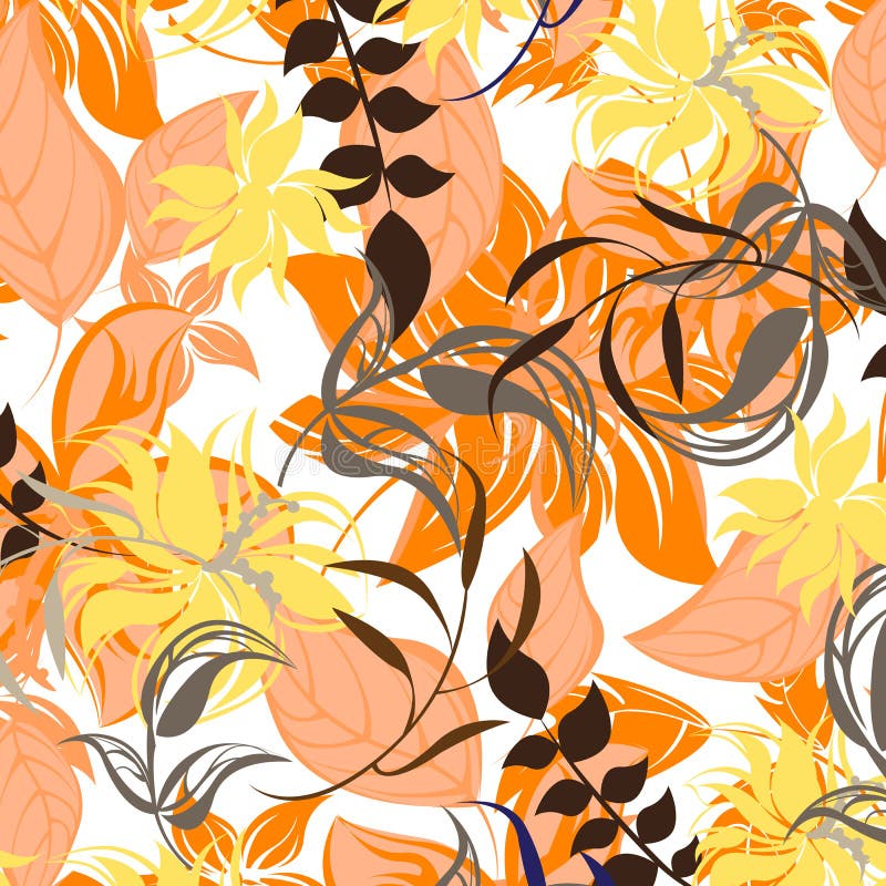 Seamless Spring Flower Illustration Stock Vector - Illustration of leaf ...