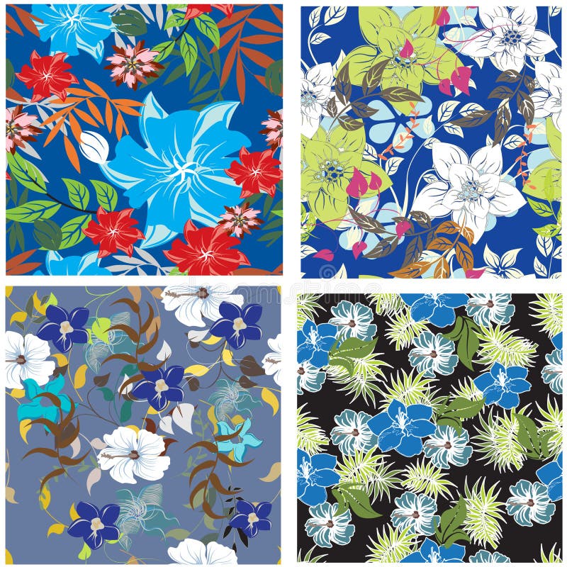 Seamless Spring Flower Illustration Stock Vector - Illustration of tile ...