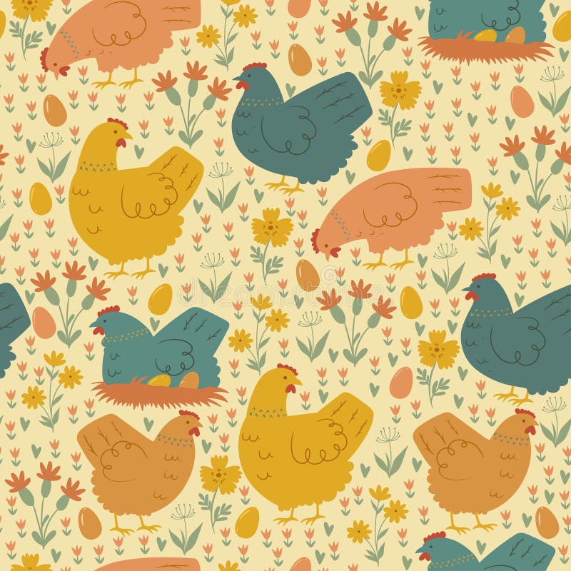 Chickens Set Vector Illustration in Black and White, Contour and ...