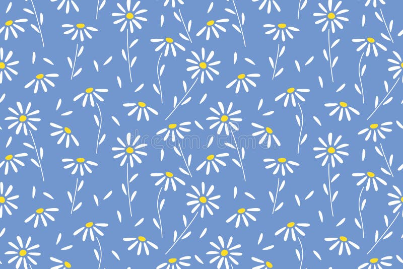 Seamless Spring Pattern with Daisy Flowers Stock Vector - Illustration ...
