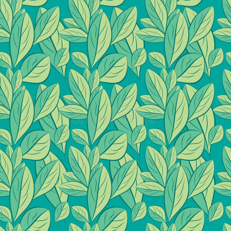 Seamless Spring Pattern, Leaf Texture Vector Background Stock Vector ...