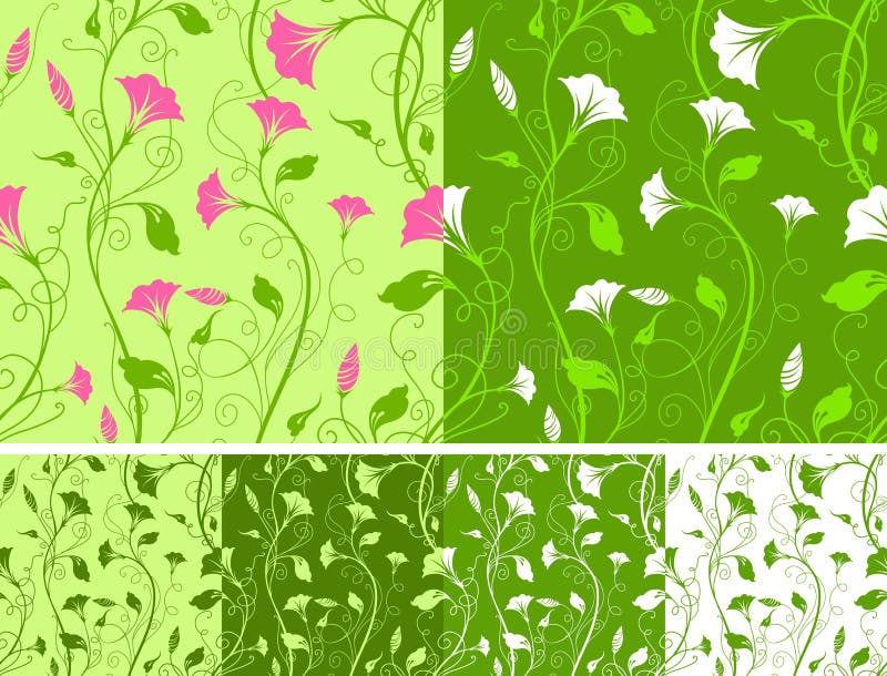 Seamless spring patterns. stock vector. Illustration of intertwine ...