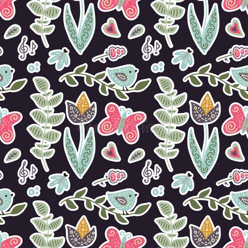 Seamless Spring Vector Pattern. Stock Vector - Illustration of abstract ...