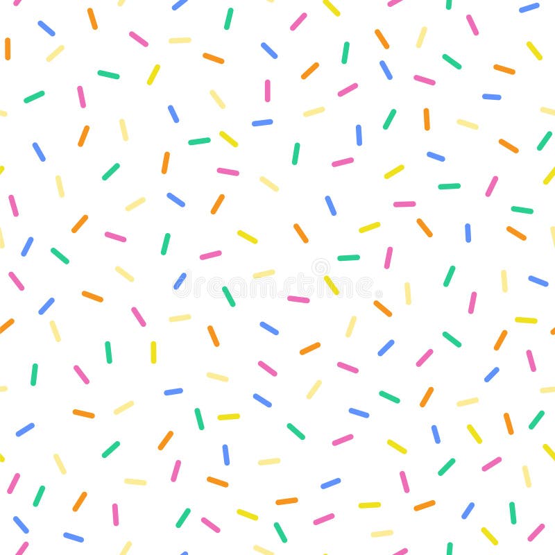 Seamless Sprinkles Pattern with Candy Colors Stock Illustration ...