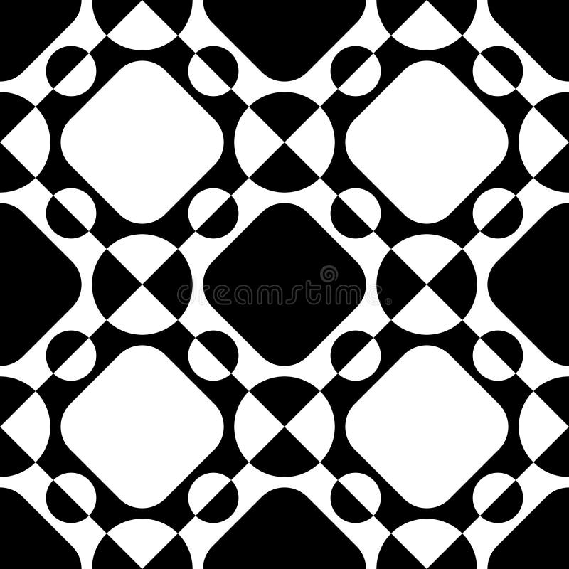 Seamless Square and Circle Pattern Stock Vector - Illustration of black ...