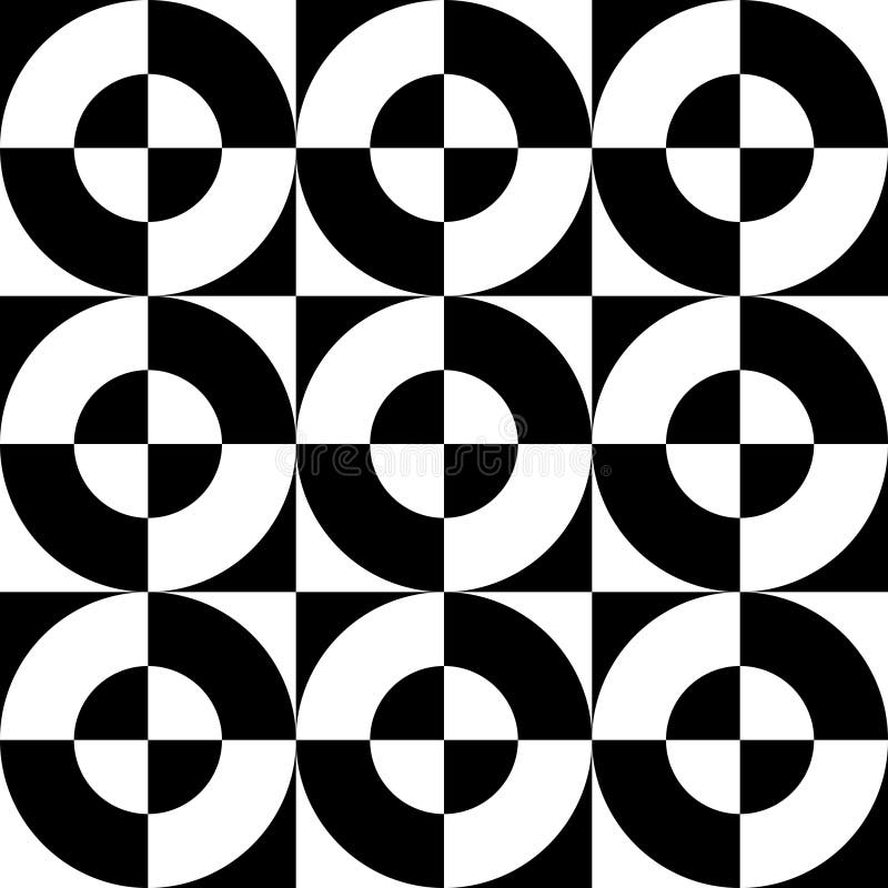 Seamless Square and Circle Pattern Stock Vector - Illustration of retro ...
