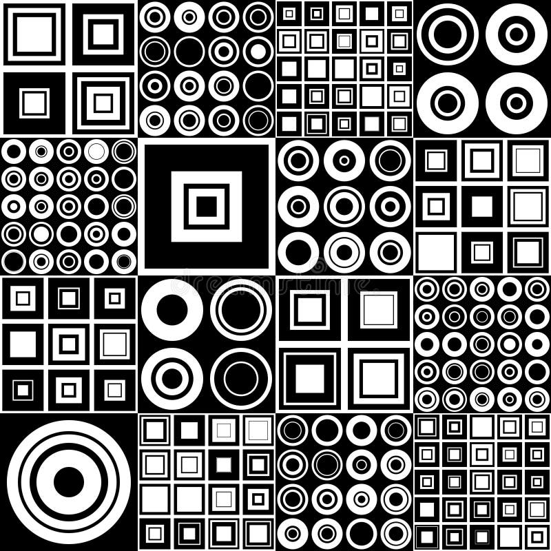 Seamless Square and Circle Pattern Stock Vector - Illustration of ...