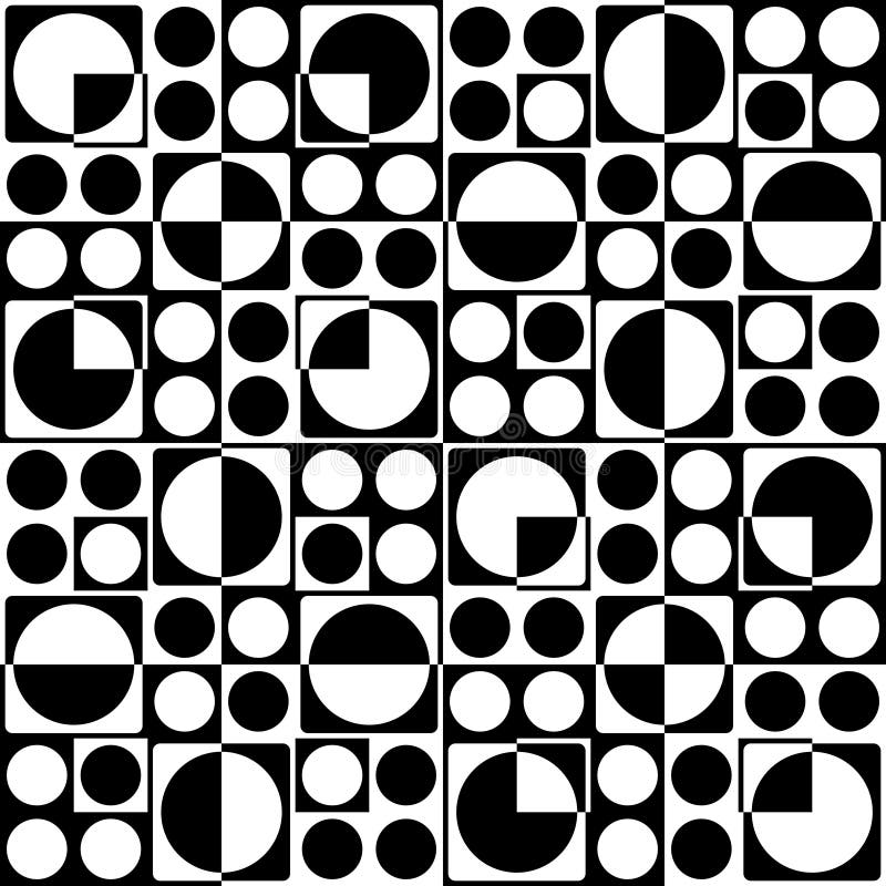 Seamless Square and Circle Pattern Stock Vector - Illustration of retro ...