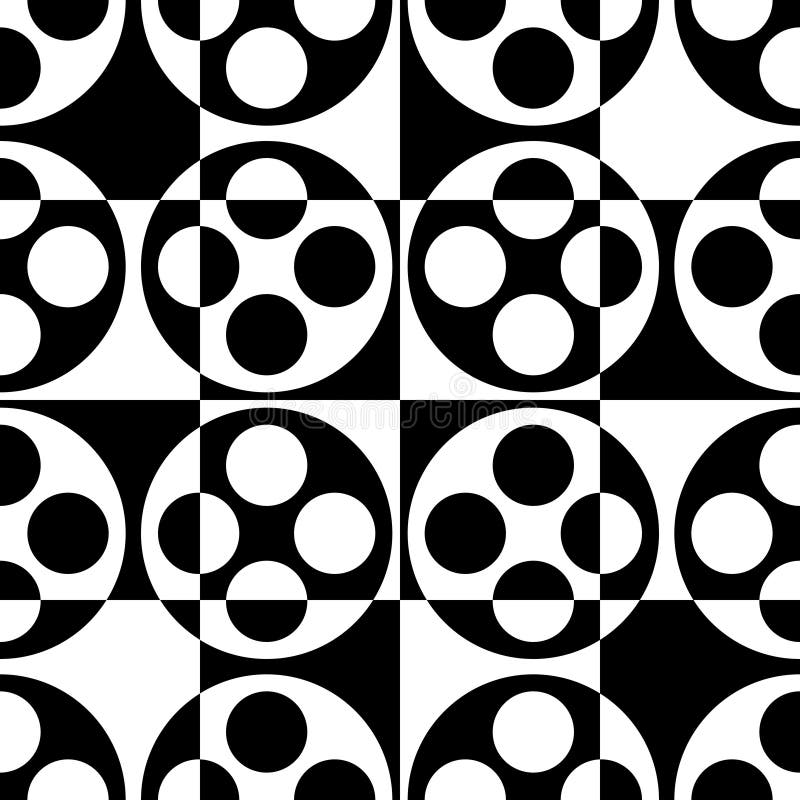 Seamless Square and Circle Pattern Stock Vector - Illustration of retro ...