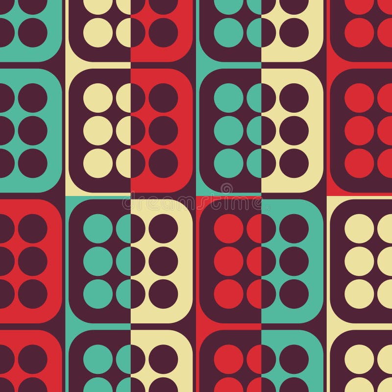 Seamless Square and Circle Pattern Stock Vector - Illustration of ...