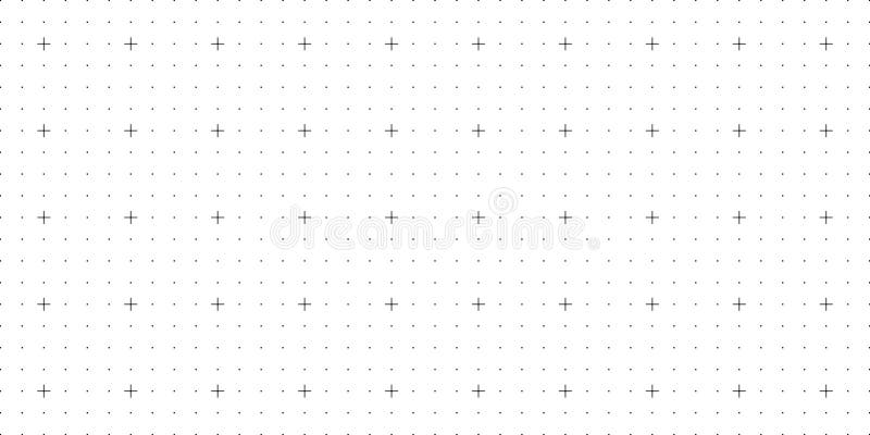 Seamless Square Grid Texture, Grid Line Paper Sheet with Crosses and ...