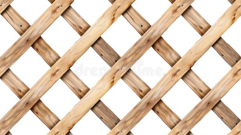 Seamless Square Grid Wood Lattice Texture, Isolated on a Transparent ...