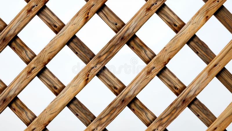 Seamless Square Grid Wood Lattice Texture, Isolated on a Transparent ...