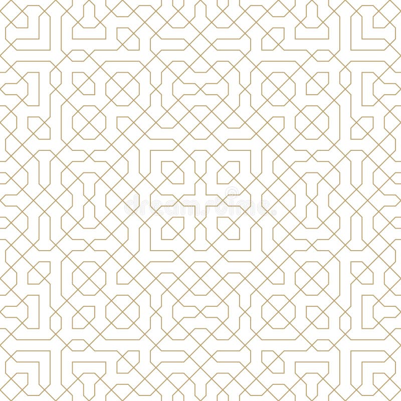 Seamless Square Pattern in Authentic Arabian Style. Stock Illustration ...