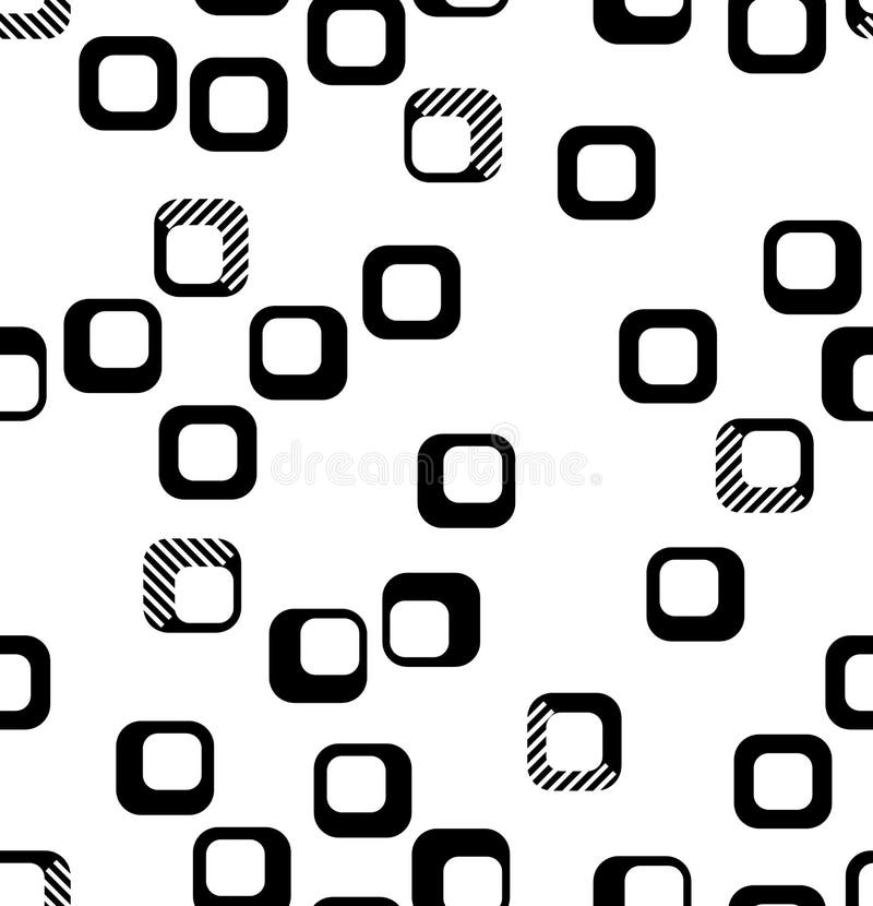 Seamless Square Pattern in Black and White Stock Vector - Illustration ...
